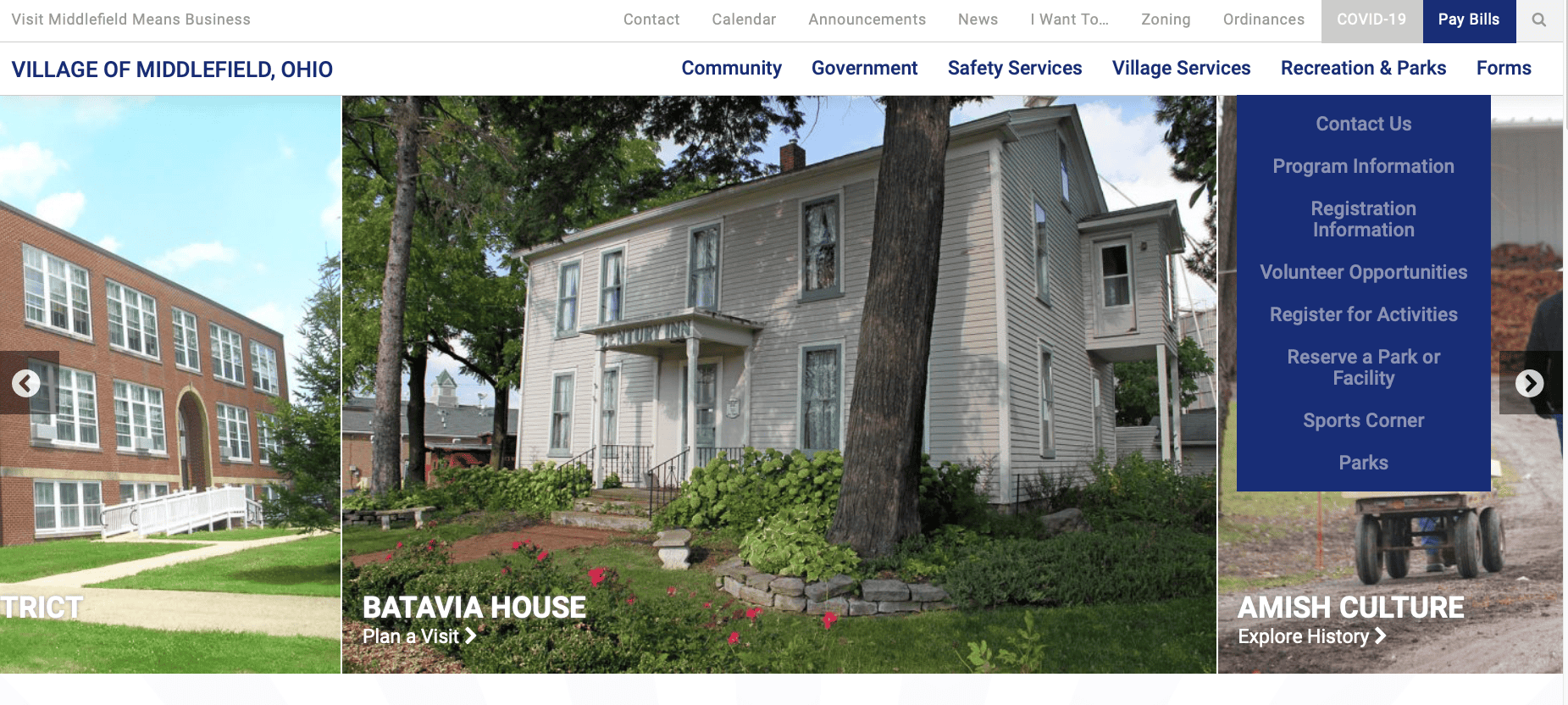 New Websites, New Sign | Village of Middlefield, Ohio