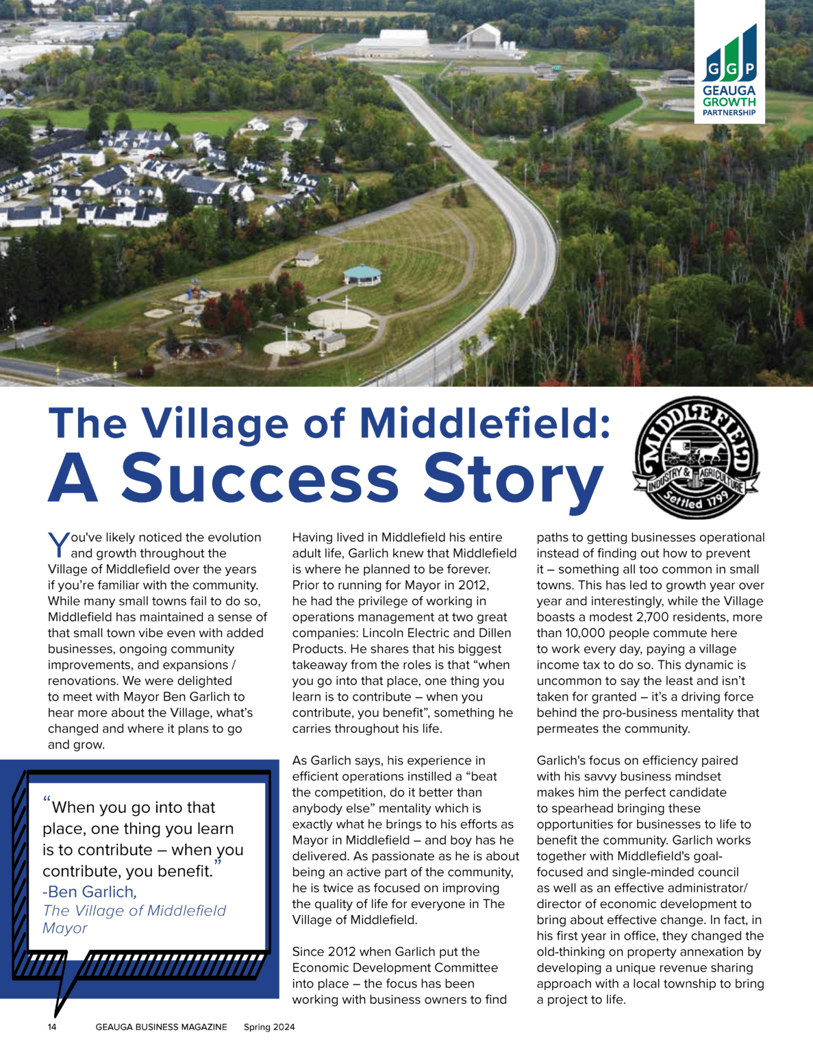 Article about Middlefield, Spring 2024 | Village of Middlefield, Ohio